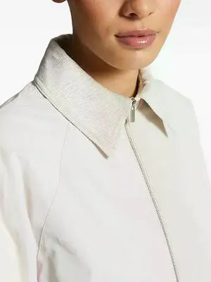 Peserico Corduroy-collar Zip-front Jacket - Neutrals
