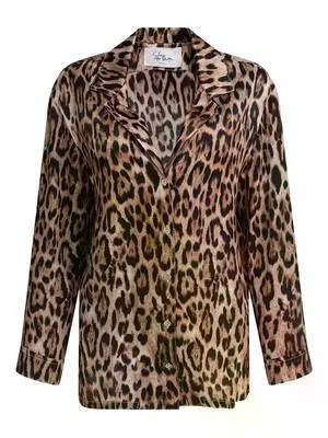 SLEEP NO MORE Leopard-print Button-down Blouse