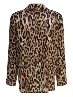 SLEEP NO MORE Leopard-print Button-down Blouse