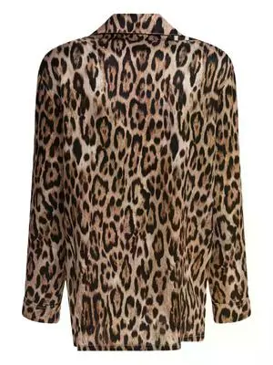 SLEEP NO MORE Leopard-print Button-down Blouse