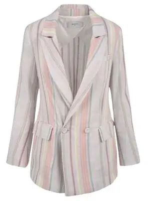 Beatrice B Striped Double-breasted Blazer