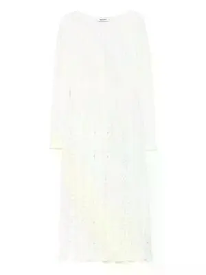 ANTONINO VALENTI Eyelet Pleated Midi Dress - White