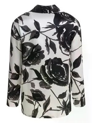 SLEEP NO MORE Rose-print Button-down Blouse
