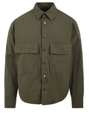 Add Collared Buttoned Coat - Grape Leaf