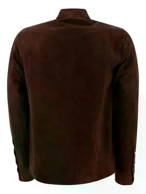 Tagliatore Suede Leather Flap-pocket Shirt