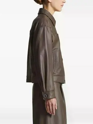 Peserico Button-fastening Leather Jacket