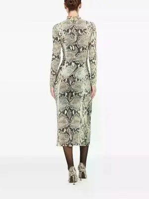 Roberto Cavalli Python-print Ruched Midi Dress