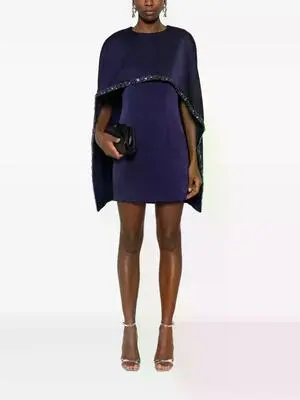 Roland Mouret Embellished Cape Dress