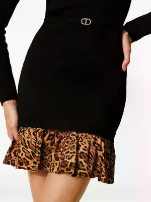 TWINSET Leopard-print Ruffle Mini Dress