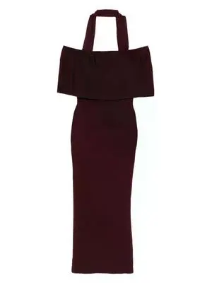 Roland Mouret Halter-neck Ruffled Midi Dress