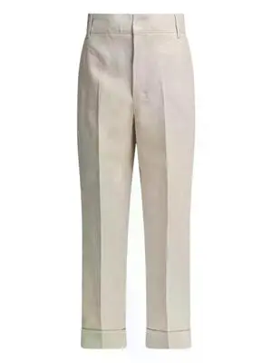 Max Mara Pressed-crease Linen Trousers