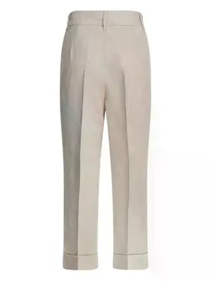 Max Mara Pressed-crease Linen Trousers