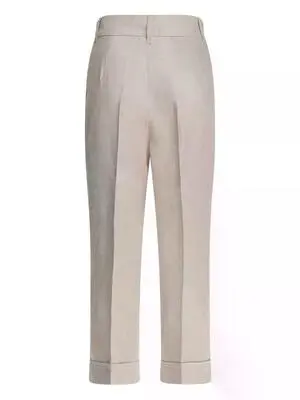 Max Mara Pressed-crease Linen Trousers