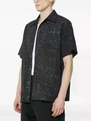 HAN KJØBENHAVN Crackle-print Short-sleeve Shirt