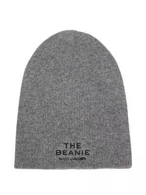 Marc Jacobs Embroidered-logo Beanie - Grey