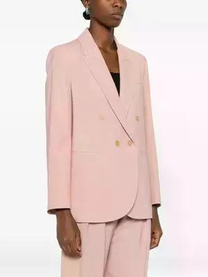 FORTE_FORTE Double-breasted Wool Jacket - Pink