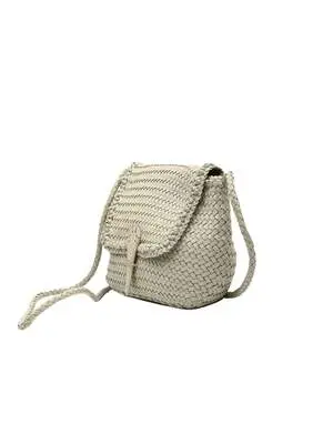 Dragon Diffusion Woven Shoulder Bag - Pearl
