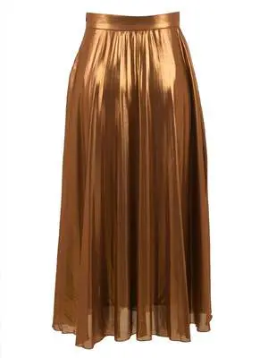 ATTIC AND BARN Metallic Pleated Skirt