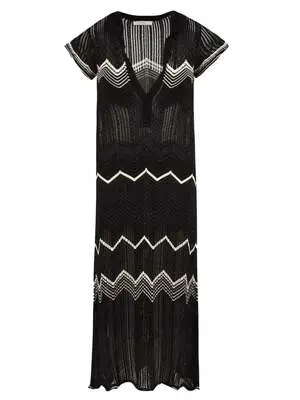 AKEP Long Jacquard Knit Dress