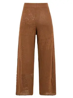 AKEP Crochet Palazzo Pants - Brown