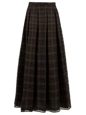 Aspesi Plaid Pleated Skirt