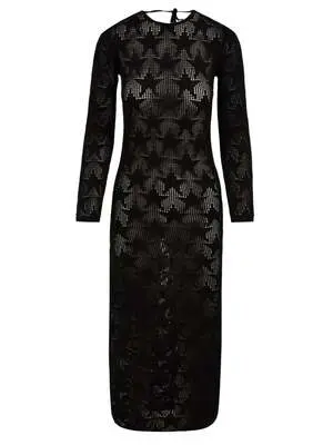 AKEP Long Knit Dress With Star Embroidery