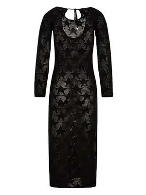 AKEP Long Knit Dress With Star Embroidery
