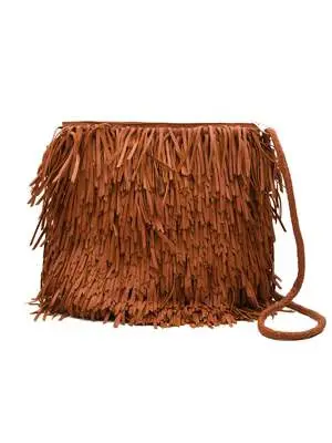 Dragon Diffusion Fringe Hobo Bag - Brown