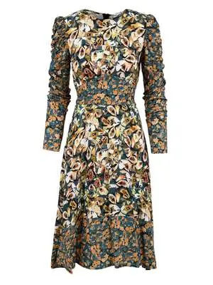 MAR DE MARGARITAS Floral Print Midi Dress