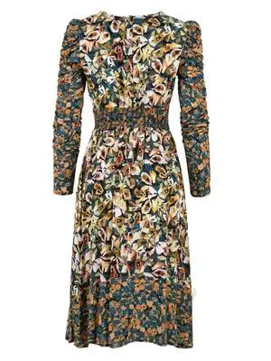 MAR DE MARGARITAS Floral Print Midi Dress