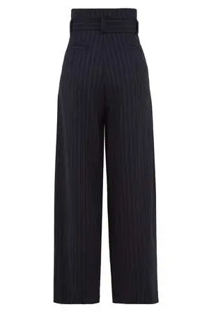 SOLOTRE Striped Wide Leg Trousers