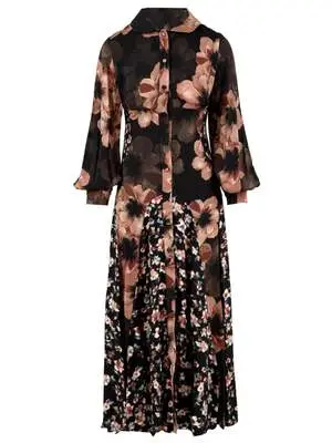 MAR DE MARGARITAS Printed Dress - Black