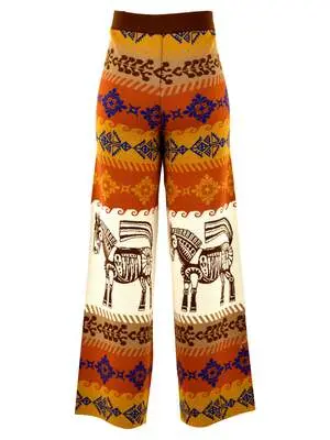 AKEP Printed Wide Leg Trousers