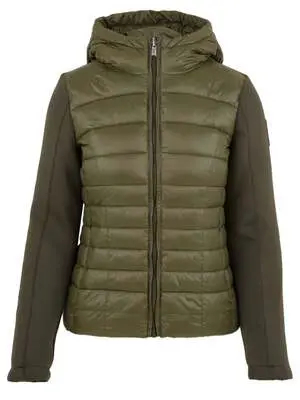 BOMBOOGIE Quilted Zip-up Coat - 341 Verde