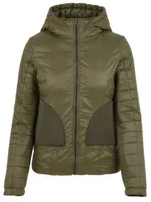 BOMBOOGIE Quilted Zip-up Coat - 341 Verde
