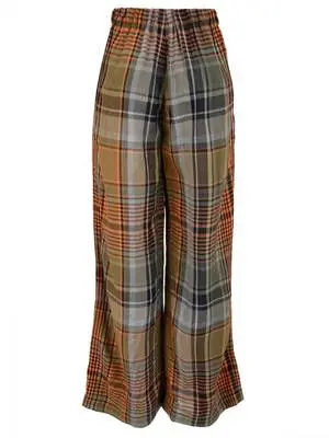 Aspesi Plaid Wide Leg Trousers
