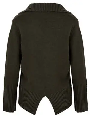 NOT SHY Collared V-neck Pullover Sweater