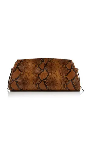 Staud Maude Snake-effect Leather Clutch