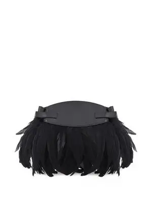 FERRAGAMO Hug Feather-trimmed Crossbody Bag
