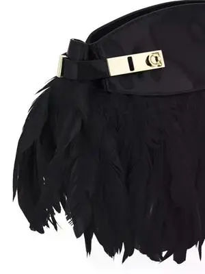 FERRAGAMO Hug Feather-trimmed Crossbody Bag