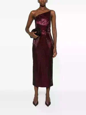 Roland Mouret Sequin One-shoulder Midi Dress