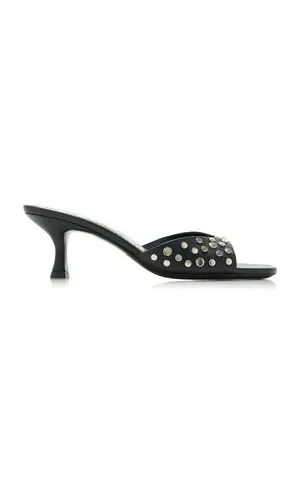Staud Brigitte Studded Leather Mules - Black