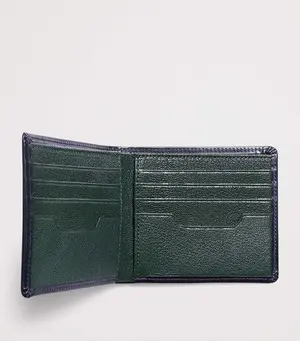 SWAINE Leather Bifold Wallet - Navy