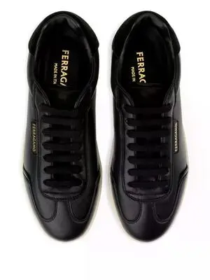FERRAGAMO Low-top Leather Sneakers - Black