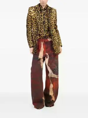 Roberto Cavalli Jaguar-print Button-up Shirt