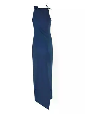 Coperni Rose-embellished Asymmetrical Maxi Dress