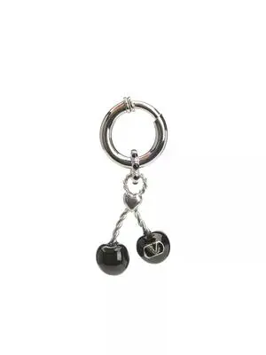 Valentino Garavani Chez Hoop Earring With Cherry Embellishment - Silver