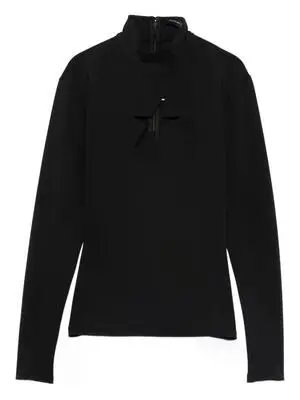 MUGLER Long-sleeve High-neck T-shirt - Black