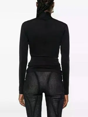 MUGLER Long-sleeve High-neck T-shirt - Black