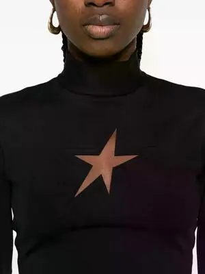 MUGLER Long-sleeve High-neck T-shirt - Black